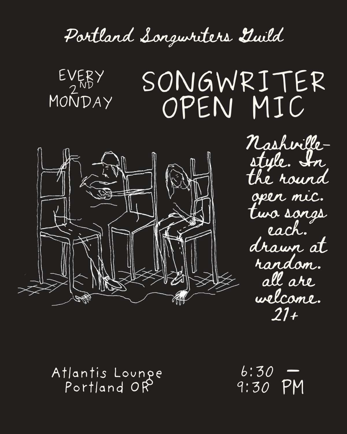 Portland Songwriters Open Mic - Mississippi Pizza Pub & Atlantis Lounge